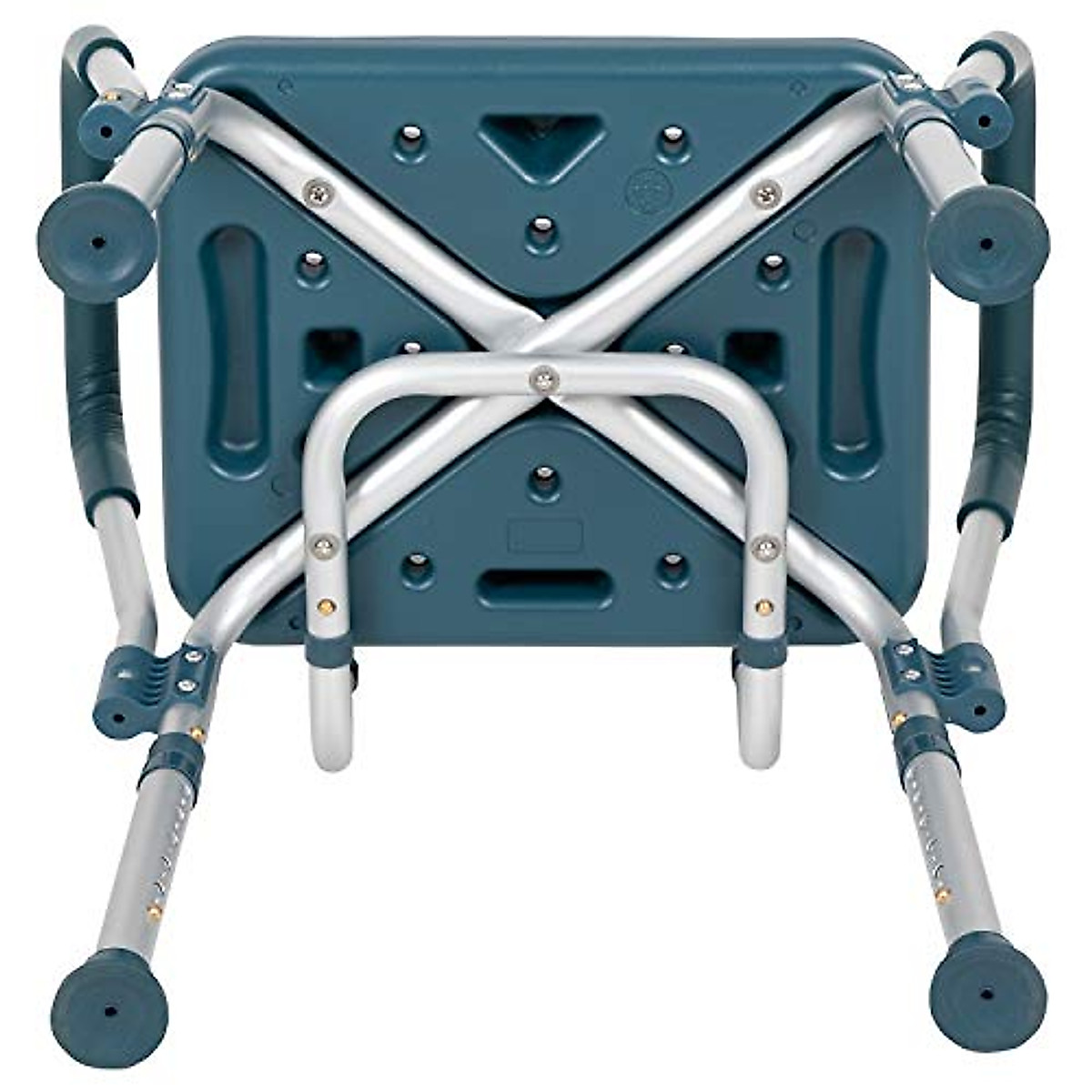 Flash Furniture HERCULES Series 300 Lb. Capacity Adjustable Navy Bath & Shower Chair with Quick Release Back & Arms