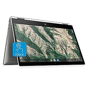 HP Chromebook x360 14-inch HD Touchscreen Laptop, Intel Celeron N4000, 4 GB RAM, 32 GB eMMC, Chrome (14b-ca0010nr, Ceramic White/Mineral Silver)
