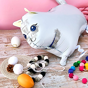 8 Pieces Walking Animal Cat Balloons Aluminum Foil Animal Balloons for Party Decoration for Cat Theme Party Supplies Baby Shower Wedding Birthday Decor, 2 Colors