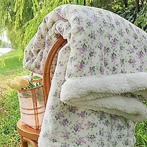DLOETT Milk Fleece Blanket Autumn Winter Thickening Warm Lamb Fleece Office Lunch Blanket