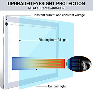 A4 Silver LED Trace Light Pad NXENTC Light Table USB Power LED Tracing Light Board for Artists,Drawing, Sketching, Animation