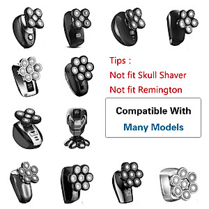 Electric Shaver Replacement Head 8 Heads for Bald Men Wet and Dry Compatible Waterproof 8D Upgrade Replacement Blades