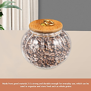 Abaodam 800ml Pumpkin Shaped Glass Food Jar Food Storage Jar with Wood Lid Kitchen Canister Storage Jar for Coffee Beans Nuts Candy Tea Snack