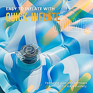 Sunlite Sports Giant Water Floating Raft Inflatable, Lily Pad Water Mat Island for Lake, Beach, Pool, Great for Family, Heavy Duty Water Bed and Floating Island Mat