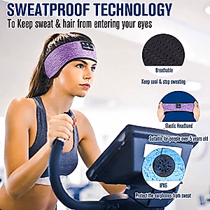 MUSICOZY Sleep Headphones Bluetooth Headband, Wireless Music Sleeping Headphones Mask Earbuds IPX6 Waterproof for Side Sleepers Workout Running Insomnia Travel Yoga Cool Gadgets Tech Unique Gift 2 Pcs