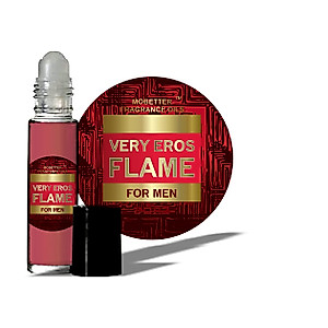 MOBETTER FRAGRANCE OILS Very Eros Flame Men Cologne (10ml Roll On), Travel Size, Aquatic Scent, Top notes are Mandarin Orange, Madagascar Pepper, Lemon, Chinotto and Rosemary, Inspired by Eros Flame