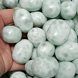 BAWHO 100g 2-3cm Natural Crystal Larimar Stones Gravel Tumbled Quartz Palm Specimen Aquarium Home Decoration DIY QINTINYIN