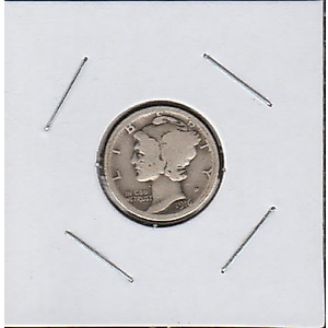 1916 Winged Liberty Head or"Mercury" (1916-1945) (90% Silver) Dime Very Good