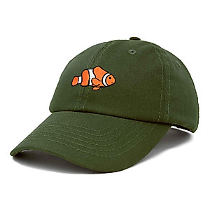 DALIX Clownfish Baseball Cap Tropical Dad Hat for Men Women's Hats in Olive