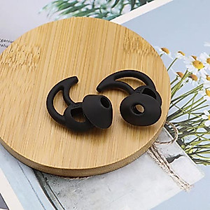 3 Pairs Earbuds Cover Silicone Earhooks Ear Loops in-Ear Earbuds Tips with Wings Compatible with Bo-se QuietComfort and Sport Earphones S M L Black