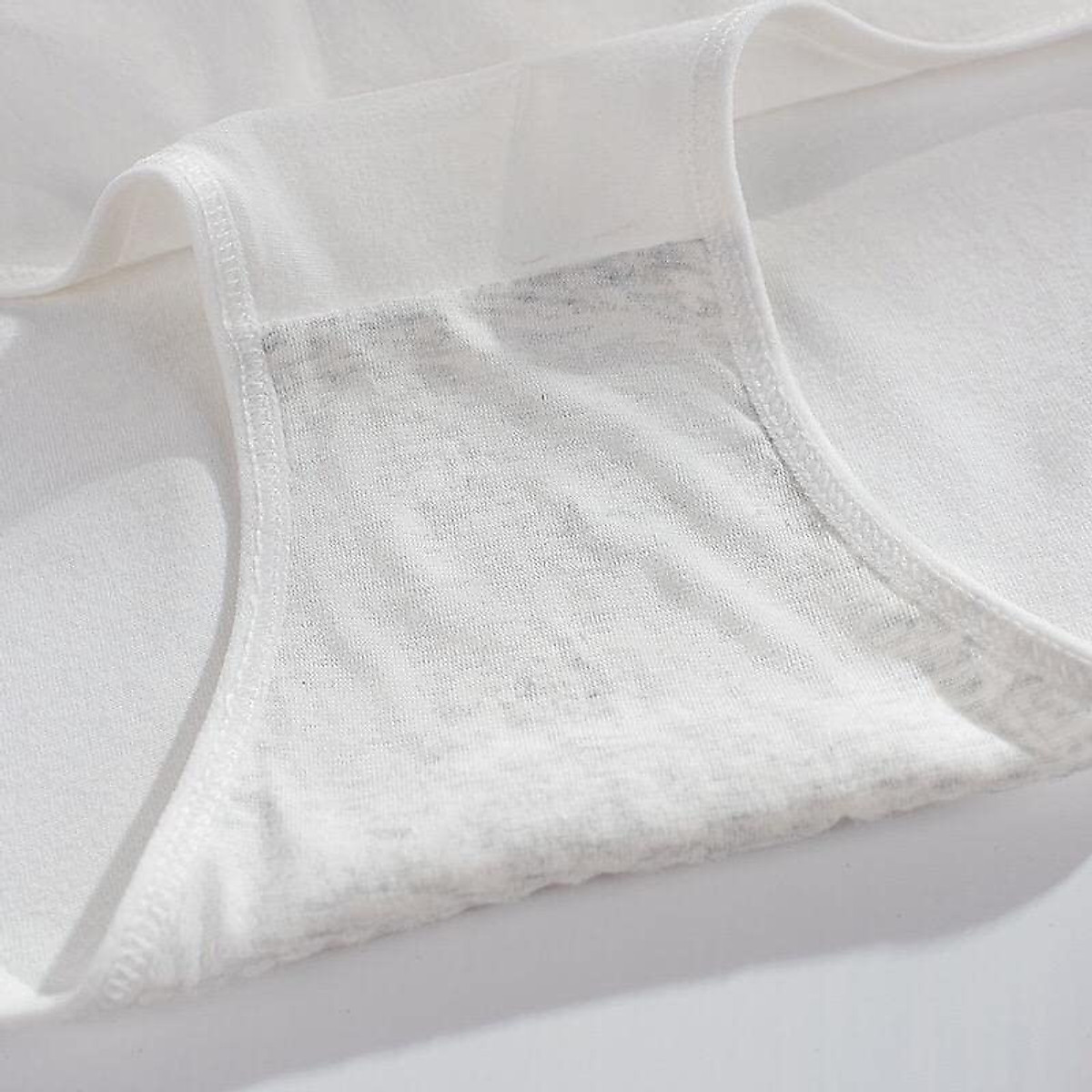 Women Seamless Panties Underwear Mid Waist Briefs Lingerie Soft Cotton Lingerie Set Of 5 Large Colors (White, Light Pink, Dark Pink, Grey, Sky Blue)