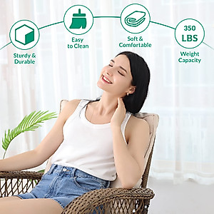 VIVIJASON 2-Piece Outdoor Wicker Glider Rocking Chair, Patio Rattan Swing Glider Chairs with Cushions & Steel Frame, All-Weather Gliding Lawn Wicker Furniture for Garden Backyard Porch