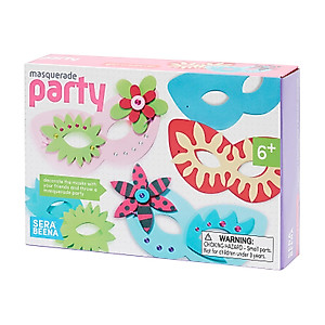 Serabeena Masquerade Mask for Kids - Masquerade Mask Kit for Girls - DIY Masks to Decorate for Kids - Girls Masquerade Masks with Decorations - Colorful Craft Masks - 6 Masks to Decorate - Ages 4-7