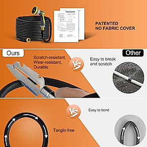 Gpeng 50FT Expandable Garden Hose, Lightweigh Flexible Water Hose with 10-Pattern Spray Nozzle (Black)