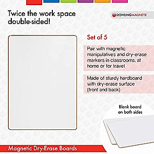 Dowling Magnets Magnetic Dry-Erase Boards – Double-Sided Blank – 12" Long x 8.75" Wide – Pack of 5.