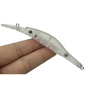 Free Eye 20PCS Unpainted Fishing Blanks Crankbait 9.6cm 4.77g topwater Artificial Bait Fishing Lures Blank Minnowbait Hard unpainted Artificial Bait Bodies DIY Fishing Tackle Spoons