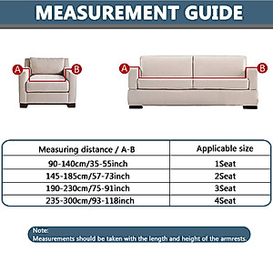 OQHAIR Stretch Jacquard Sofa Cover 3 Seater 1 Piece Willow Couch Cover for 3 Cushion Couch for Living Room Pets Furniture Protector Sofa Covers -Blue-4 Seater