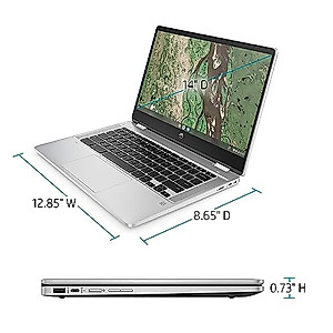 HP Chromebook X360 14b 14/inch HD 2-in-1 Touchscreen(Intel Celeron N4500,4GB RAM,128GB Storage(64GB eMMC + 64GB SD Card),Webcam)Home&Education Laptop,13.5-Hr Battery Life,IST SD Card,Chrome OS Silver