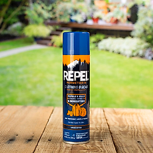 Repel Permethrin Clothing & Gear Insect Repellent, Use on Outdoor Gear, Tents and Sleeping Bags, Repels Mosquitoes, Ticks, Mites, (Aerosol Spray), 6.5 Fl Oz (Pack of 6)