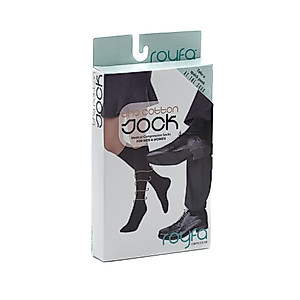 Royfa Cotton compression socks for Women and Men, 15-20 mmHg support stockings, Closed Toe circulator compression sock (Medium, Ebony)
