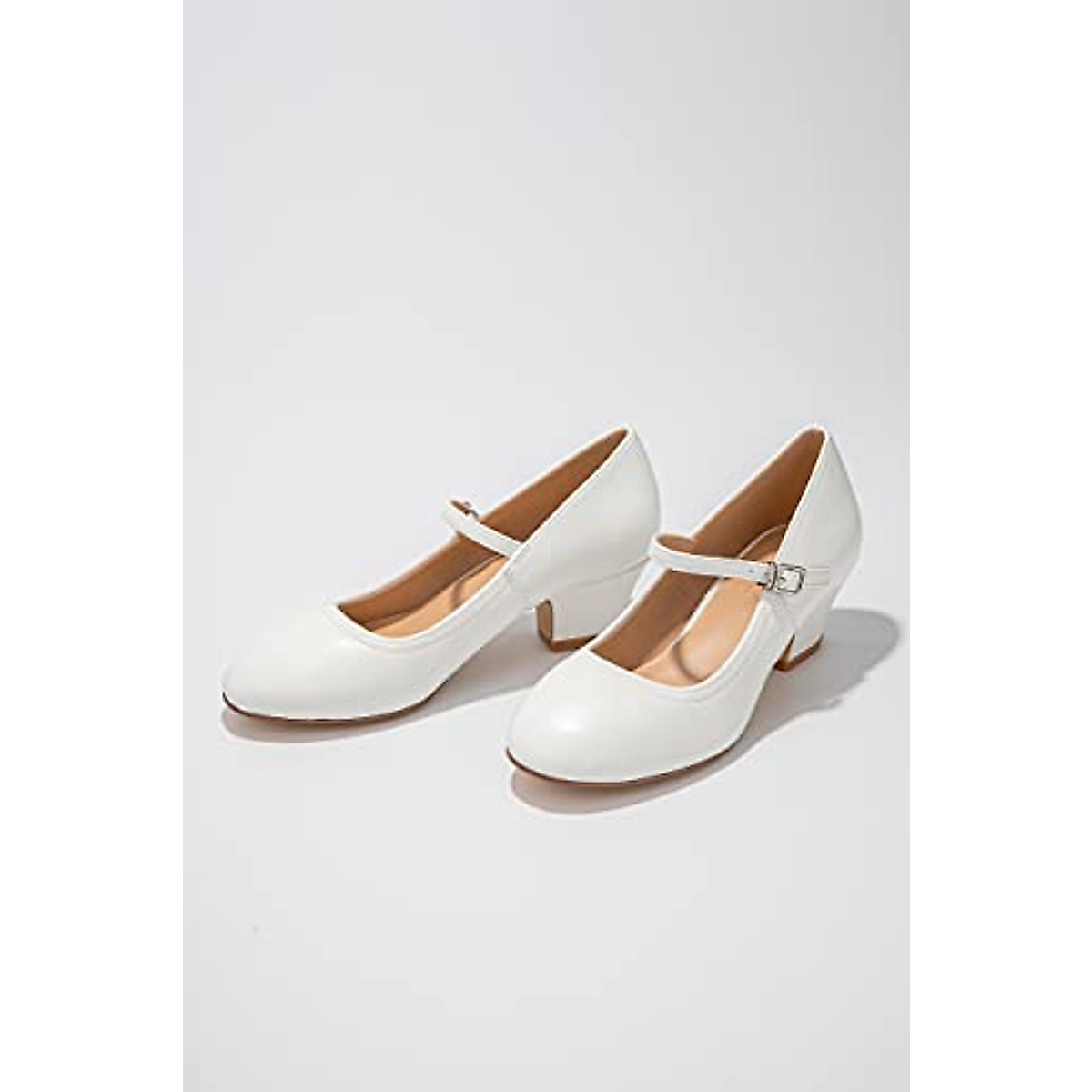 BABEYOND Ballroom Dance Shoes Women - Latin Salsa Closed Toe 1920s Retro Party Wedding Heels Pumps White