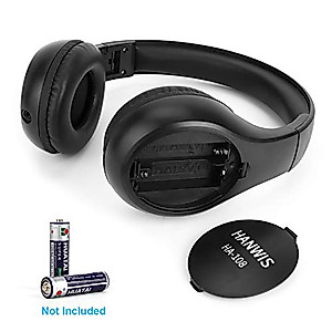 Portable Personal FM Radio Headphones with Best Reception, Walkman Wireless Headset FM Radio Ear Muffs for Walking, Jogging Powered by 2 AA Batteries(Not Included) -Black
