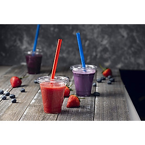 Black Jumbo Smoothie Straws, Black Disposable Wide-mouthed Large Milkshake Straws 9'' Inches High/Tall 100 pack