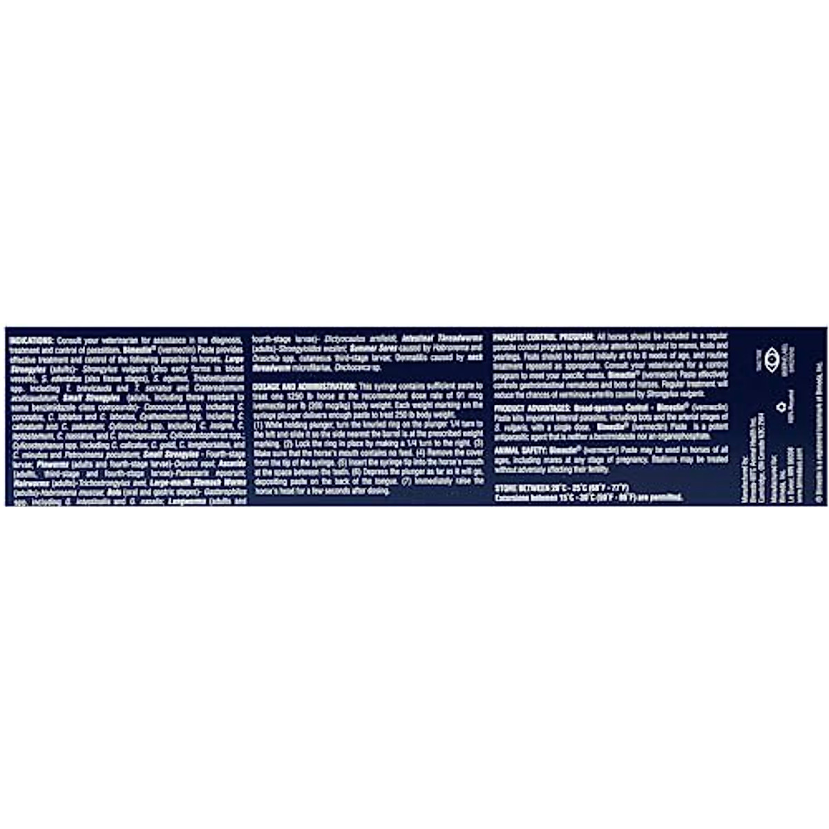 Bimectin Ivermectin 1.87% Paste Wormer Parasites Apple Horse OTC (2 Tubes)