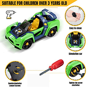 Minxuan Assembly Car Take Apart Race Car Toys for 6 7 8 Year Old Boy DIY STEM Gift Play Set -50PCS