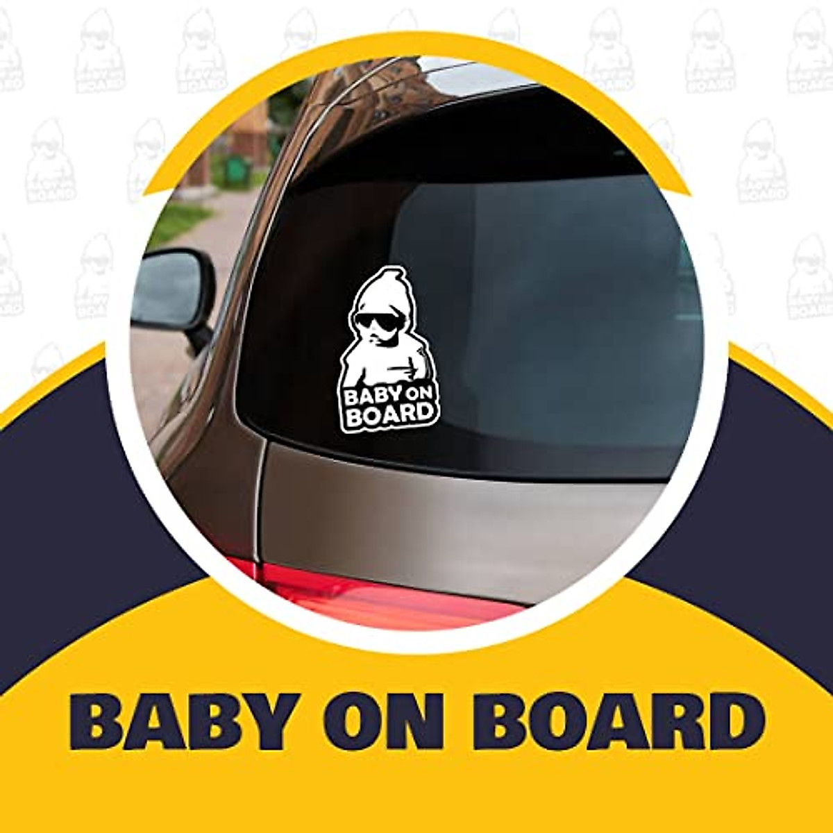 Evoque Sellers Baby on Board Sticker for Cars (Pack of 02) Baby on Board Reflective Decal Print and Cut Digital Printed, Baby on Board Sign