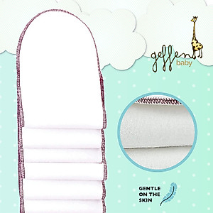 Geffen Baby Super Absorbers Plus Cloth Diaper Inserts, Reusable Liners for Baby Diapers, Booster Pads for Overnight Bedwetting, Nap Time, or Day Time Heavy Wetters, 5 Layer Absorbent Insert, 6 Pack