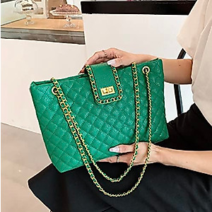 YVLSS Women's Quilted Shoulder Handbag Crossbody Bags For Women | Tote Bag For Women Handbags For Women (Green Purse)