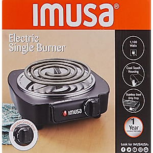 IMUSA USA Electric Single Burner, Black