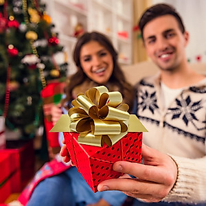 Christmas Gift Pull Bows Set in 24 Assorted Patterns, Present Wrapping Bows with Ribbon, Accessory for Holiday Gift Wine Bottles Book Decoration (Easy Assembly Needed) (24)