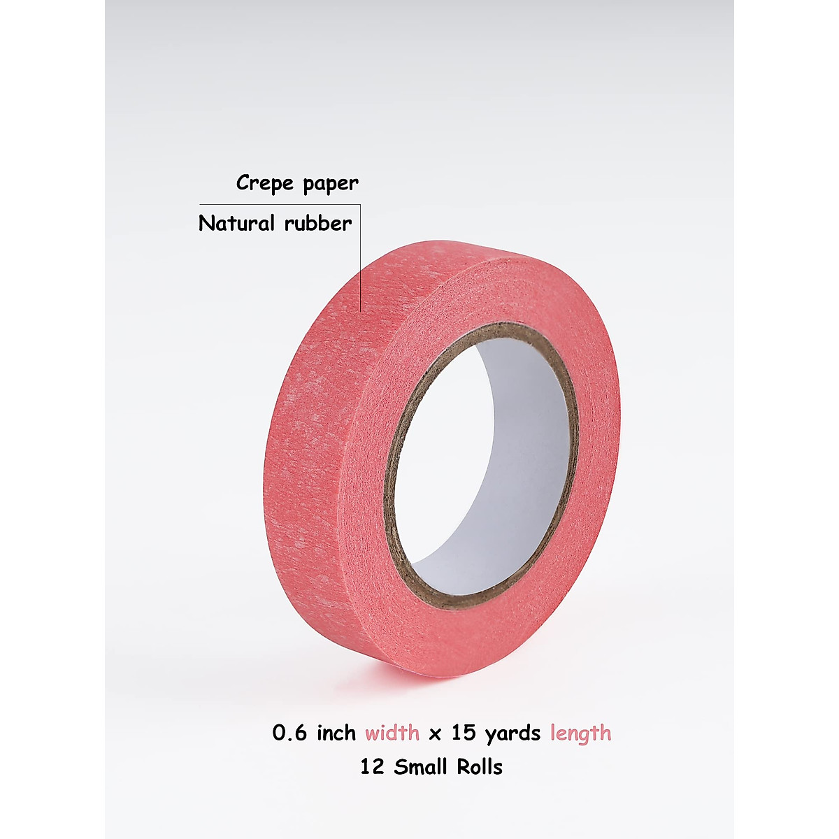 Lichamp Colored Tape, 12 Rolls Colorful Masking Tape Painters Color Craft Tape for Labeling Classroom, 0.6 inch x 15 Yards Per Roll