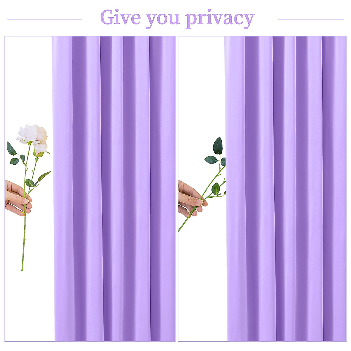 4 Panels Lavender Backdrop Curtain for Parties Wedding Wrinkle Free Light Purple Photo Curtains Backdrop Drapes Fabric Decoration for Baby Shower Photoshoot 20ft(W) x 10ft(H)