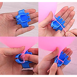 CapriValley Balloon Hand Pump Held Inflator Air Blower PumperSet of 4 (Random Color) with 2 Tying Tools and Flower Clips