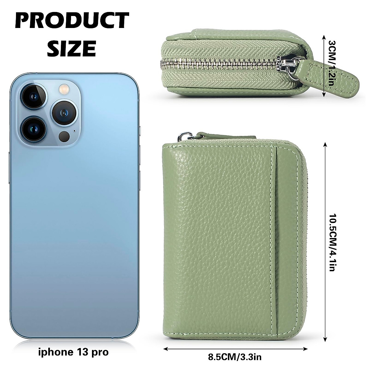 GHGMAO 20 Card Slots Credit Card Wallets for Women Credit Card Holder Ladies Card Case Female Wallet Small Genuine Leather Organizer Id Card Wallet Zipper Purse Case