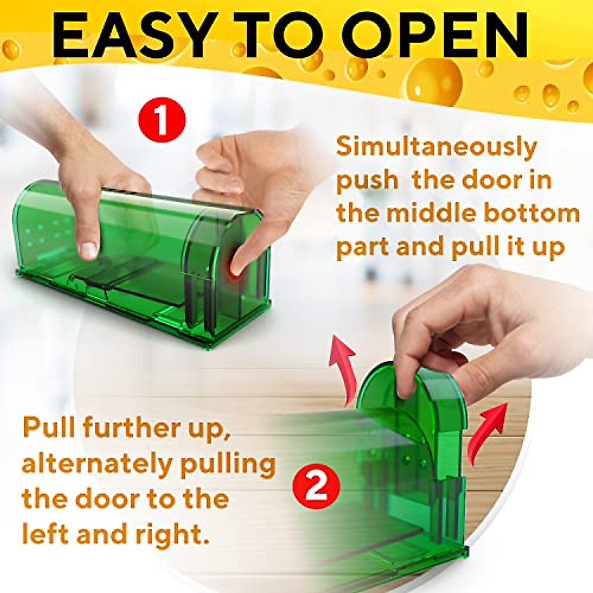 Humane Catch and Release Indoor/Outdoor Mouse Traps Pack of 2 - Easy Set Durable Traps, Safe for Children, Pets and Humans - Instantly Remove Unwanted Vermin from Your Home