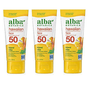 Hawaiian Island Vibe Face Sunscreen Lotion with SPF 50, 3 Ounce (Pack of 3)
