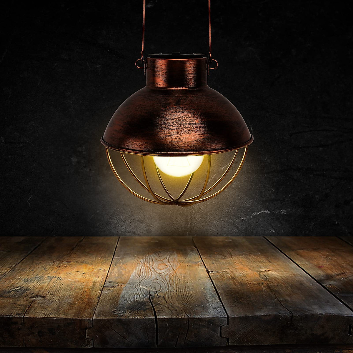 Happyyami 1pc Solar Tungsten Lamp Light for Outdoor Atmosphere Garden Lantern Tree-Mounted Solar Light Hanging Solar Lanterns Waterproof Bulb Lantern Patio Decor Lawn Portable Iron