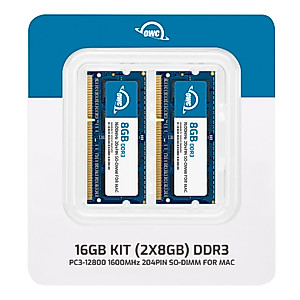 OWC 16GB (2x8GB) PC12800 DDR3L 1600MHz SO-DIMMs Memory Ram Upgrade Compatible with 2011-2015 iMac, 2011-12 Mac Mini, and 2011-2012 MacBook Pro (Non-Retina Display) Models (OWC1600DDR3S16P)