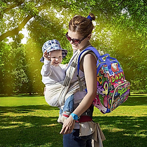 Artsadd Custom Diaper Bag Backpack with Hip Hop, Personalized Name Graffiti Retro Music Boy's Mommy Bags Baby Girl Boy Diaper Bags, Waterproof Nappy Travel Daypack for Dad Mom Gifts