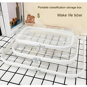 QSNEOZPQ Hard Sided Zipper Case - 2024 New Hard-Sided Clear Zipper Ppencil Case, Portable Transparent Zipper Pencil Case, Hard Zippered Pouch Clear Organizer Bags