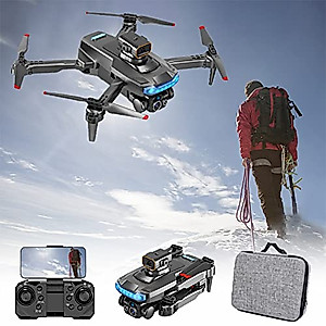 Mini Drone with with 4K Dual HD FPV Camera, 2023 New Upgradded RC Quadcopter FPV Camera Foldable Drone Toys Gift for Adults Kids, with Altitude Hold Headless Mode One Key Start Speed (Black)