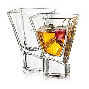 JoyJolt Carre 2-Piece Cocktail Glasses Set, 8 Ounce Martini Glasses