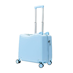 ELDA 20" Ride-On Kids Suitcase with Spinner Wheels Cute Carry on Hardside Trolly Luggage Lightweight with Combination Lock, Travel Essential