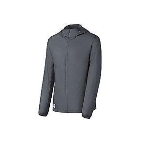 BENEUNDER UPF 50+ Outdoor Jackets Unisex, Full Zip-Up Lightweight Quick-Dry Jacket for Hiking Cycling Water Sports(Darkgray 170/92A)