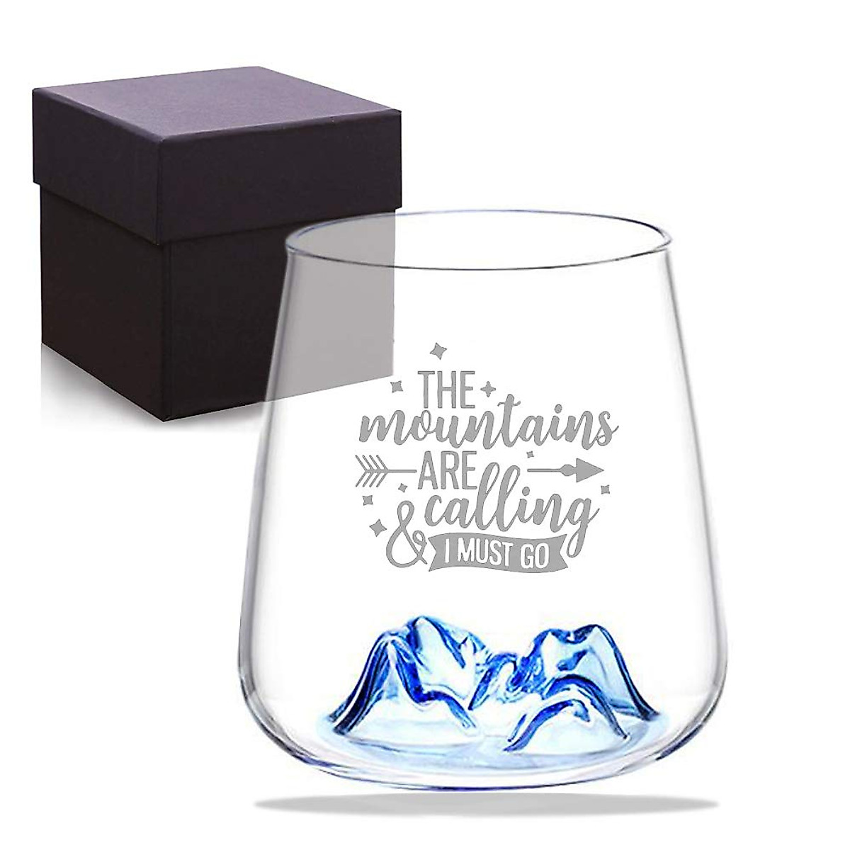 Osci-Fly Valentines Day Gifts for Someone Who loves Hiking, The Mountains Are Calling and I Must Go Wine Whiskey Glasses Tumblers