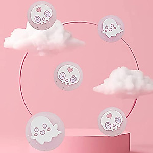 PERFECTSIGHT Cute Thumb Grip Caps for PlayStation 4/5, PS5, PS4, Xbox Series X/S, Xbox One, Switch PRO Controller, 4PCS Kawaii Soft Rubber 3D Analog Thumbsticks Grips Joystick Cover - Glitter Ghost